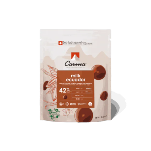 Carma Milk Ecuador 42% Couverture Milk Chocolate coins 1.5kg