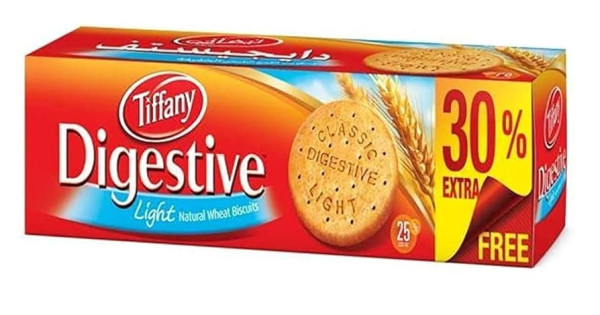 Tiffany Digestive Light Natural Wheat Biscuits 12 x 400g+30% extra